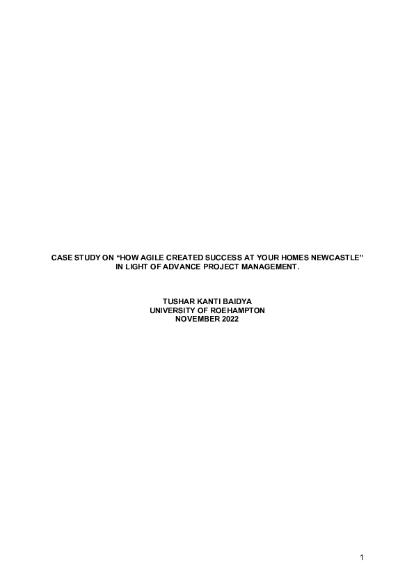 (PDF) CASE STUDY ON “HOW AGILE CREATED SUCCESS AT YOUR HOMES NEWCASTLE ...