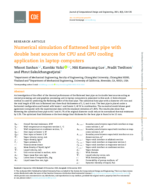 (PDF) Numerical simulation of flattened heat pipe with double heat ...