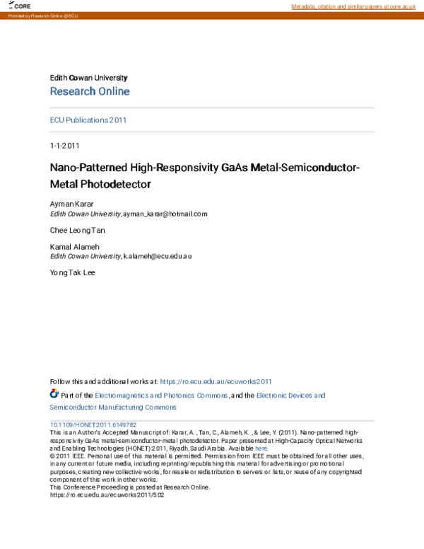 (PDF) Nano-patterned high-responsivity GaAs metal-semiconductor-metal ...