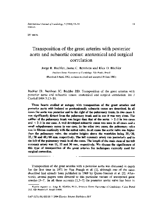 (PDF) Transposition of the great arteries with posterior aorta ...