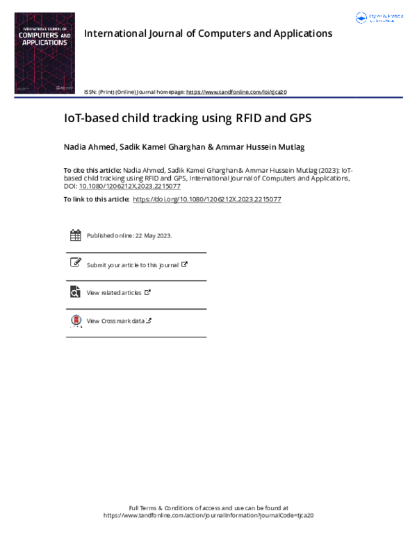 (PDF) IoT-based child tracking using RFID and GPS