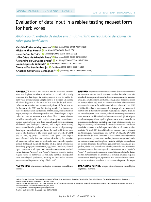(PDF) Evaluation of data input in a rabies testing request form for ...