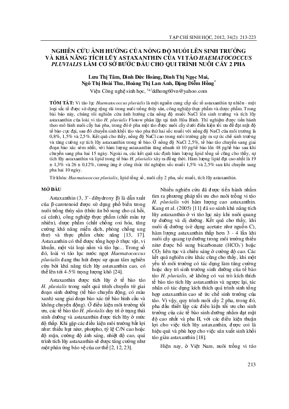 (PDF) Study on the effect of salt concentration on growth and ...