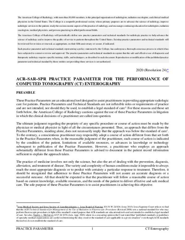 (PDF) Acr–Sar–SPR Practice Parameter for the Performance of Computed ...