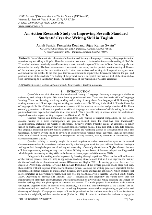 (PDF) An Action Research Study on Improving Seventh Standard Students ...