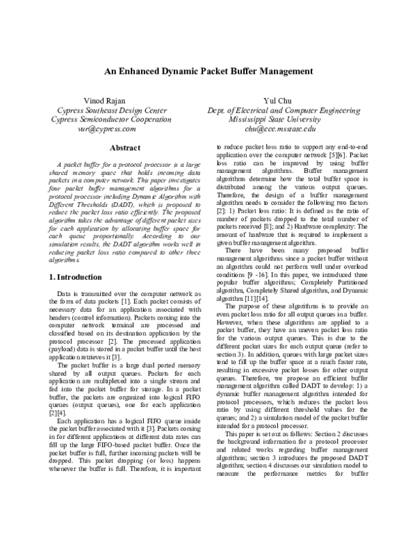 Pdf An Enhanced Dynamic Packet Buffer Management