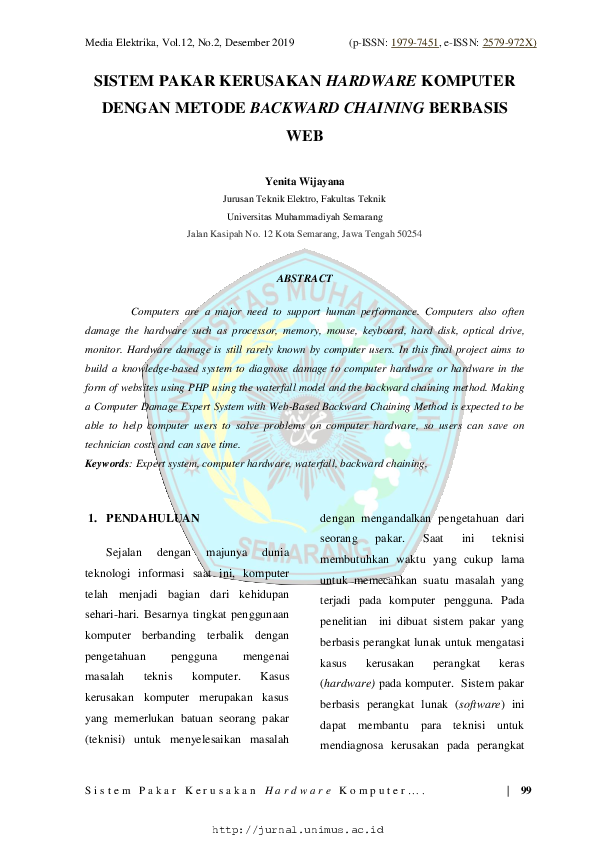 (PDF) Sistem Pakar Kerusakan Hardware Komputer Dengan Metode Backward ...