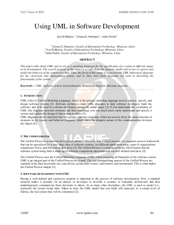 Pdf Using Uml In Software Development