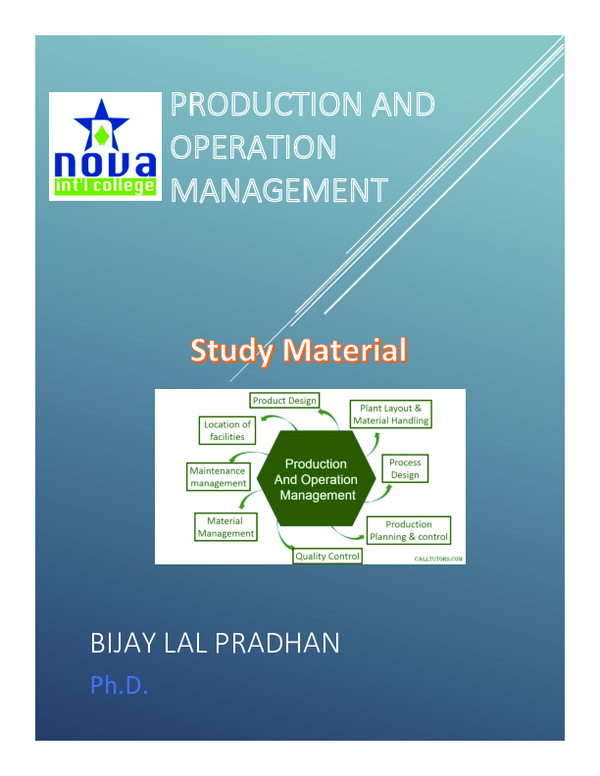 (PDF) Production and Operation Management