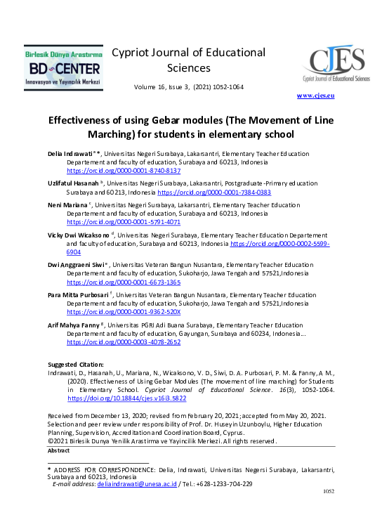 (PDF) Effectiveness of using Gebar modules (The Movement of Line ...