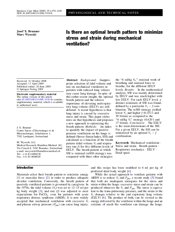(PDF) Is there an optimal breath pattern to minimize stress and strain ...