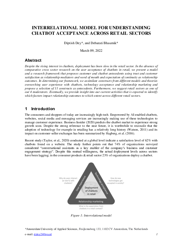 (PDF) Inter-relational Model for understanding Chatbot acceptance ...