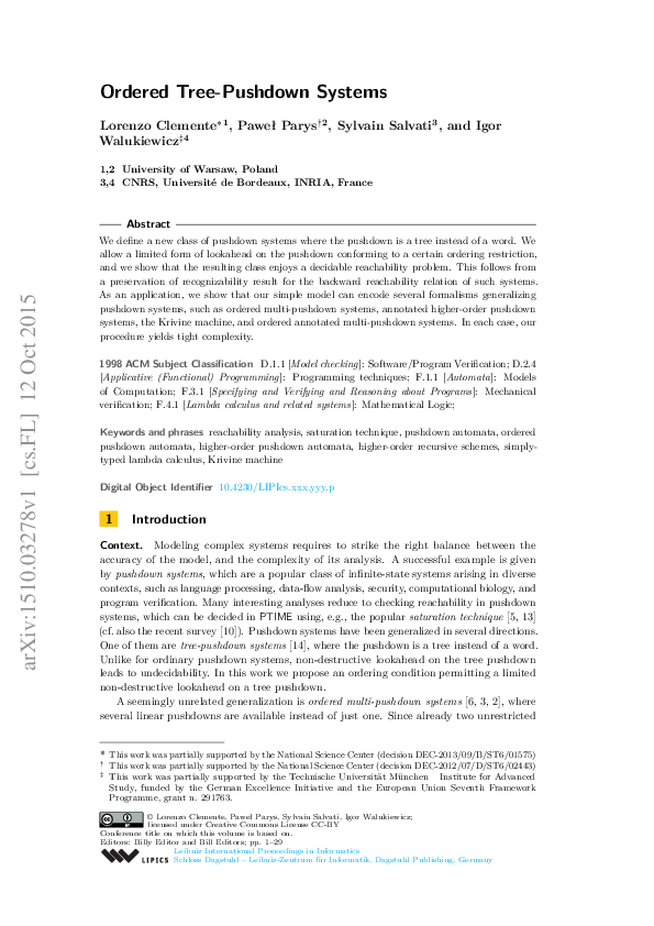(PDF) Ordered Tree-Pushdown Systems