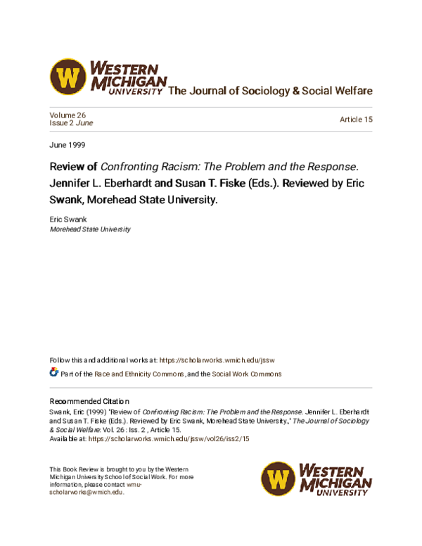 (PDF) Confronting racism: The problem and the response | Jennifer ...