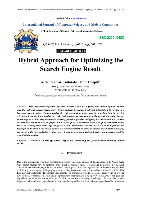 (PDF) Hybrid Approach for Optimizing the Search Engine Result