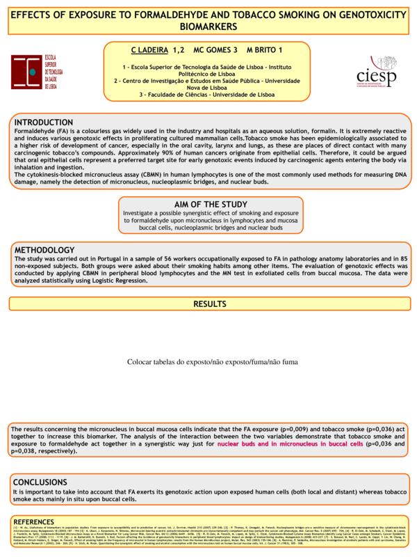 (PDF) Effects of exposure to formaldehyde and tobacco smoking on ...