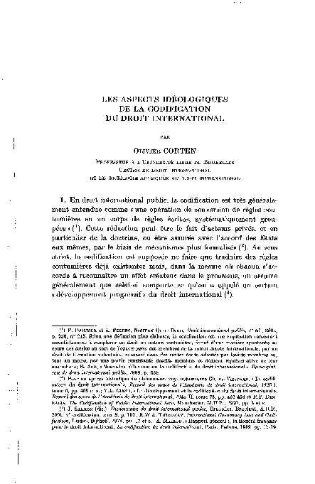 (PDF) Les aspects idéologiques de la codification du droit international