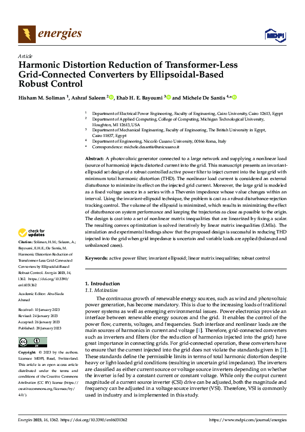 (PDF) Harmonic Distortion Reduction of Transformer-Less Grid-Connected ...