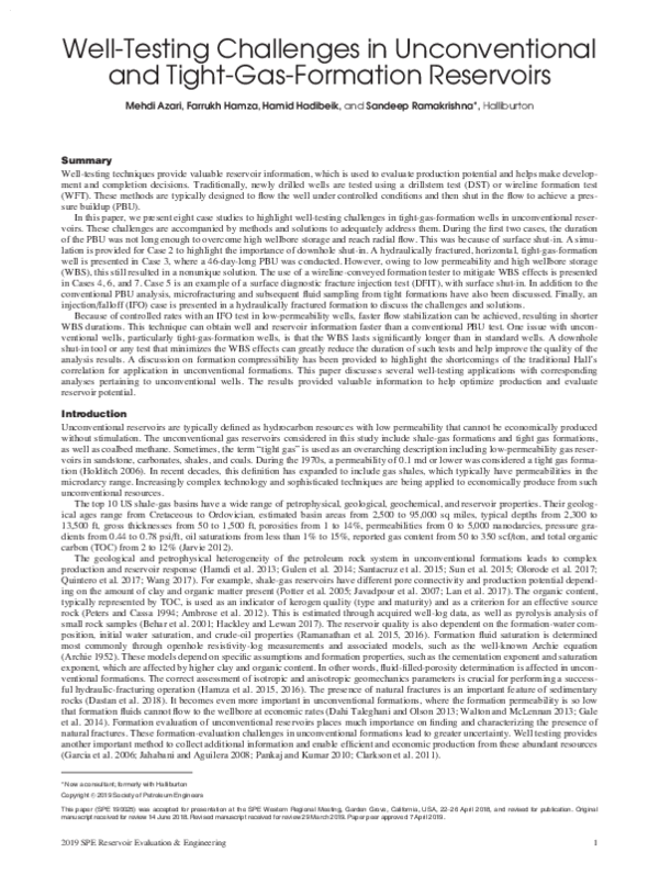 (PDF) Well-Testing Challenges in Unconventional and Tight Gas Reservoirs