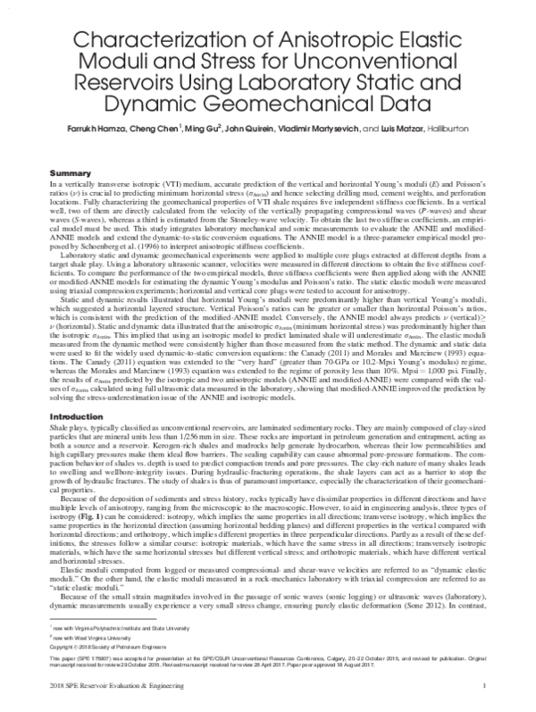 (PDF) Characterization of Anisotropic Elastic Moduli and Stress for Unconventional Reservoirs ...