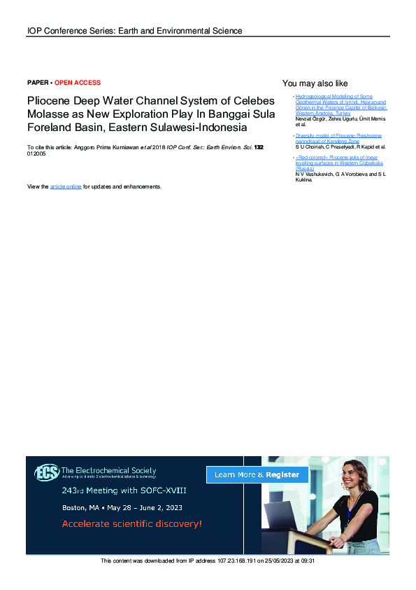 (PDF) Pliocene Deep Water Channel System of Celebes Molasse as New ...