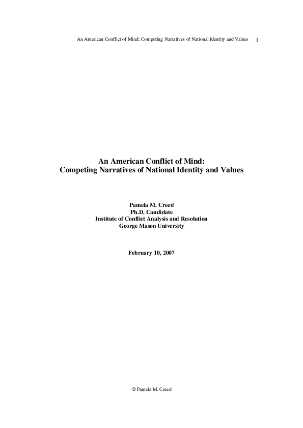 (PDF) An American Conflict of Mind: Competing Narratives of National ...