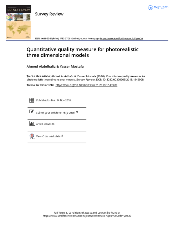 (PDF) Quantitative quality measure for photorealistic three dimensional ...