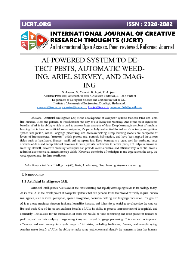 Doc Ai Powered System To Detect Pests Automatic Weeding Ariel Survey And Imaging