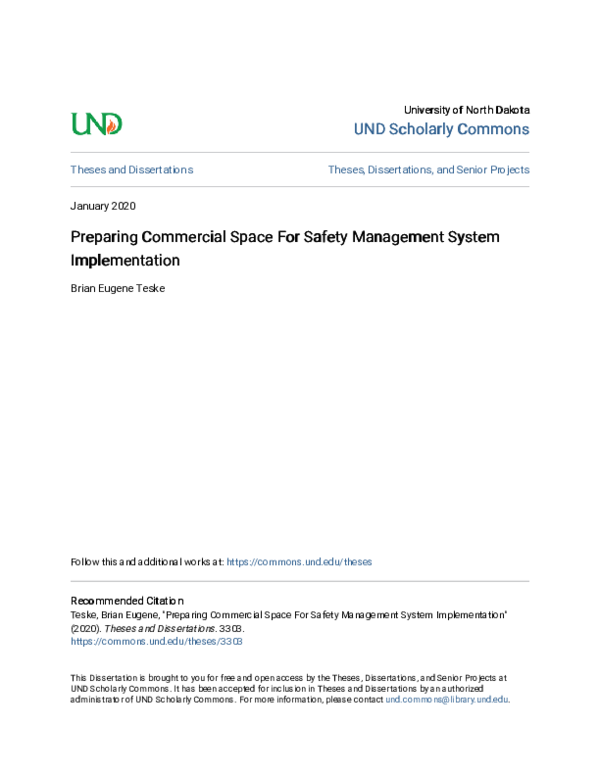 (PDF) Preparing Commercial Space For Safety Management System Implementation