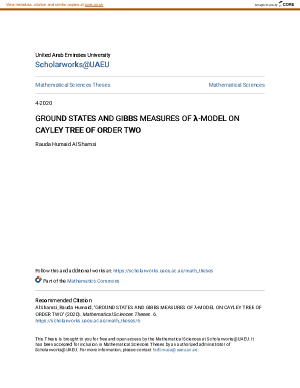 (PDF) Ground States and Gibbs Measures of Λ-Model on Cayley Tree of ...