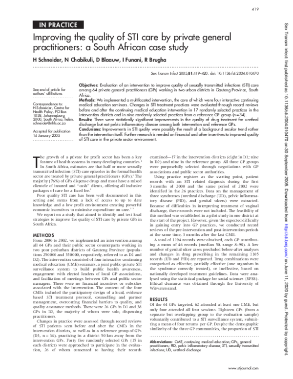 (PDF) Improving the quality of STI care by private general ...