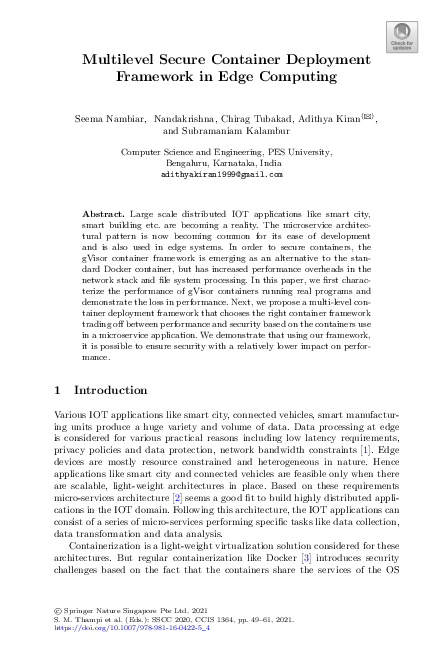 Pdf Multilevel Secure Container Deployment Framework In Edge Computing