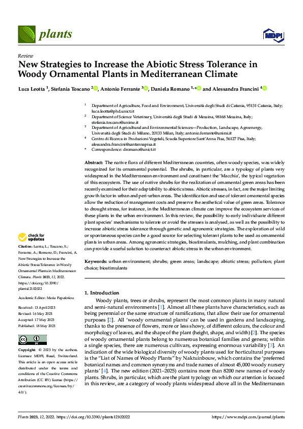 (PDF) New Strategies to Increase the Abiotic Stress Tolerance in Woody ...