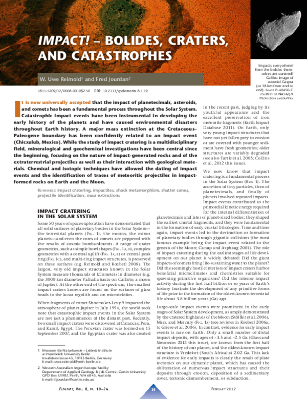 (PDF) Impact! - Bolides, Craters, and Catastrophes