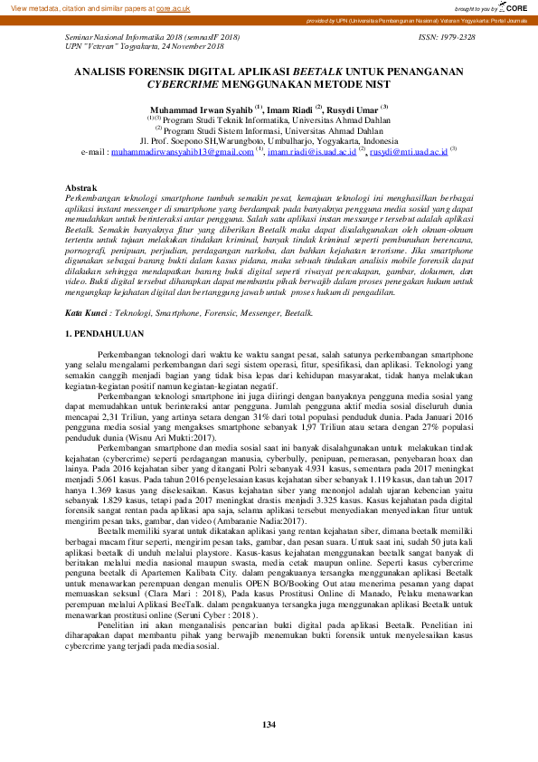 (PDF) Analisis Forensik Digital Aplikasi Beetalk Untuk Penanganan ...