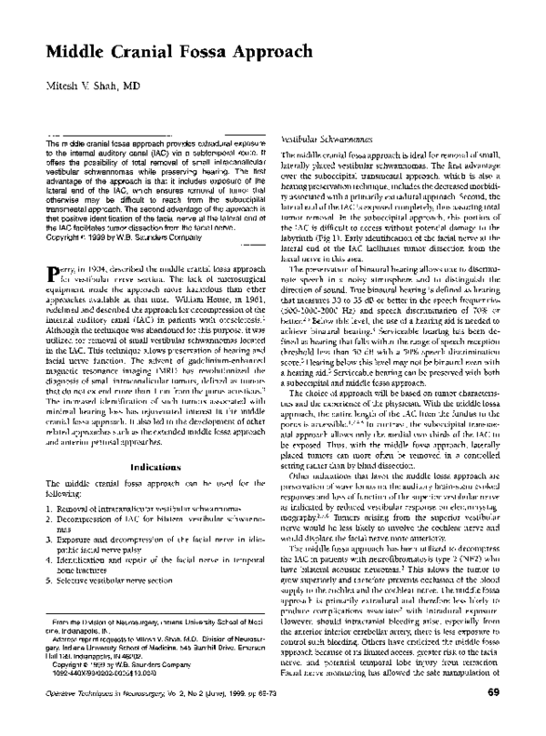 (PDF) Middle cranial fossa approach