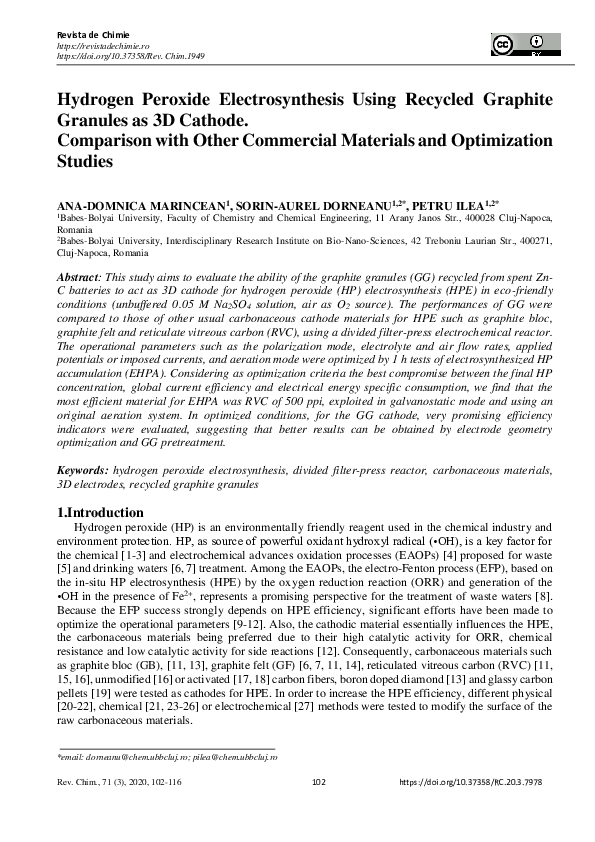 (PDF) Hydrogen Peroxide Electrosynthesis Using Recycled Graphite ...
