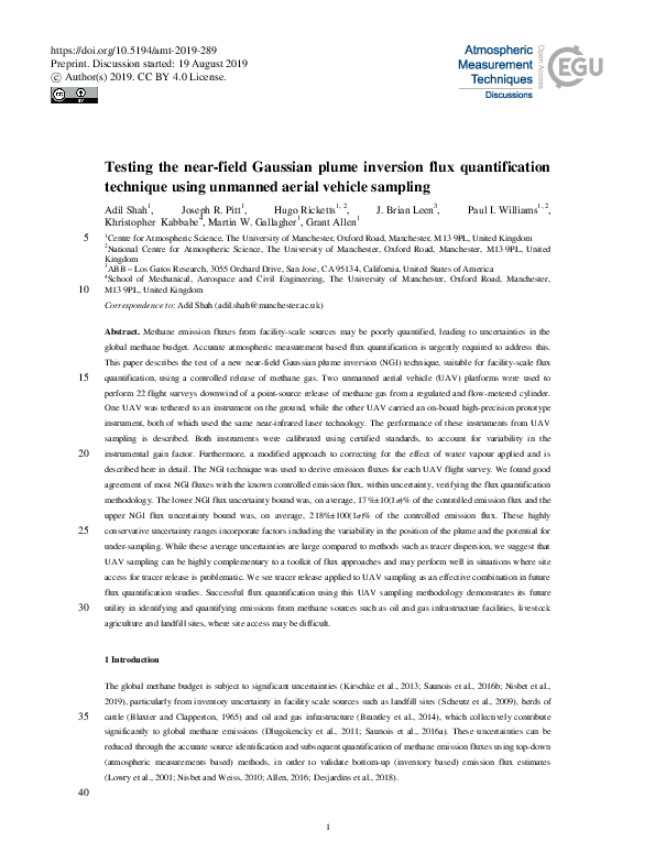 (PDF) Testing the near-field Gaussian plume inversion flux ...