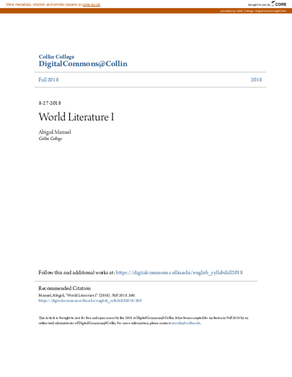 (PDF) World Literature I