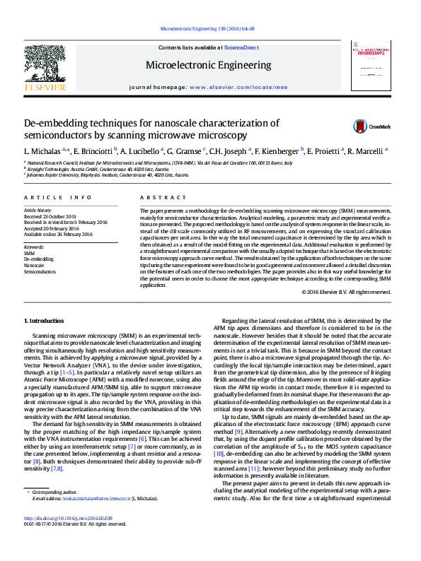 (PDF) De-embedding techniques for nanoscale characterization of semiconductors by scanning ...