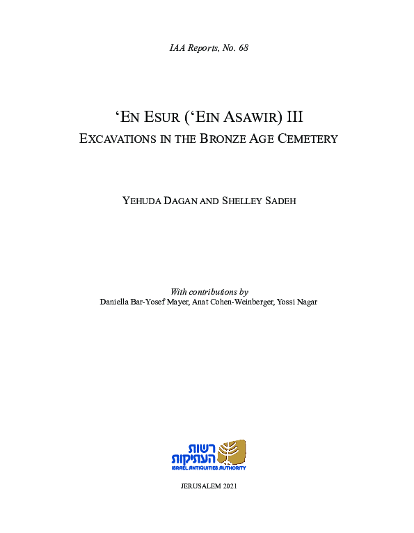 (PDF) En Esur ('Ein Asawir) III: Excavations in the Early Bronze Age ...