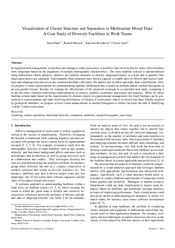 (PDF) C.: Visualization of cluster structure and separation in multivariate mixed data: A case ...