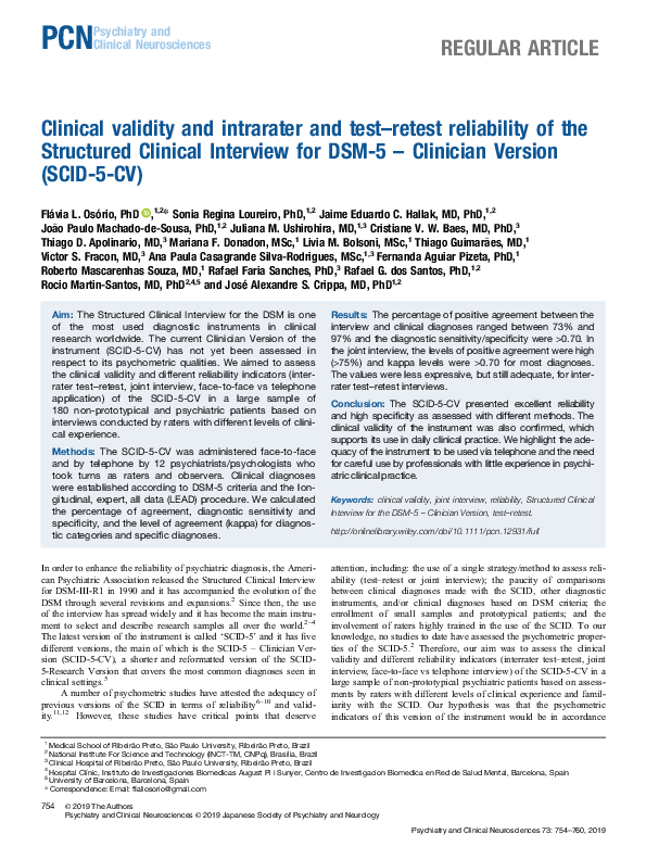 (PDF) Clinical validity and intrarater and test–retest reliability of ...