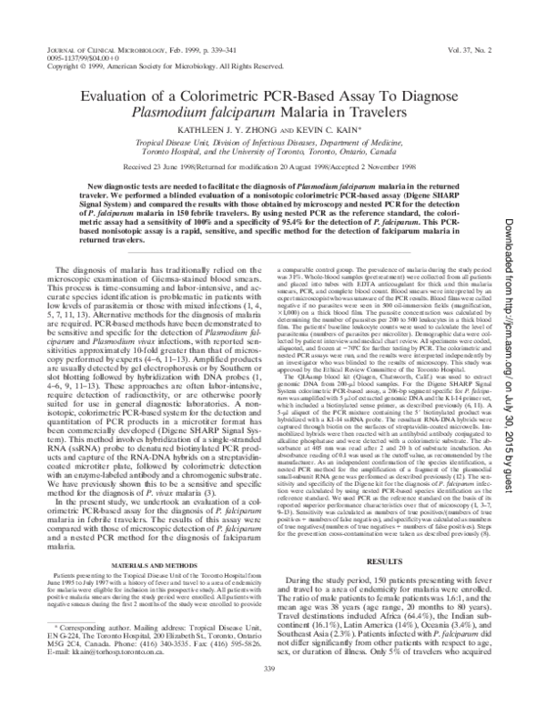 (PDF) Evaluation of a Colorimetric PCR-Based Assay To Diagnose ...