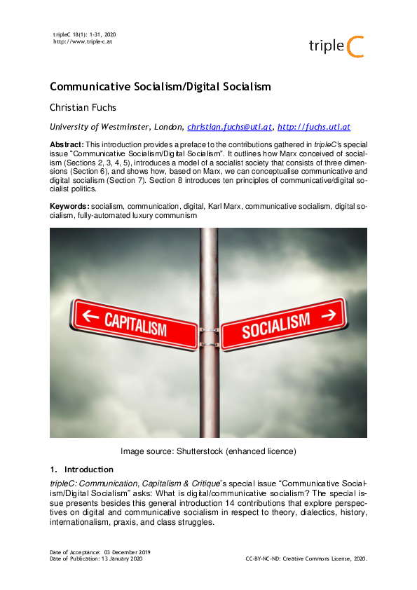 (PDF) Communicative Socialism/Digital Socialism