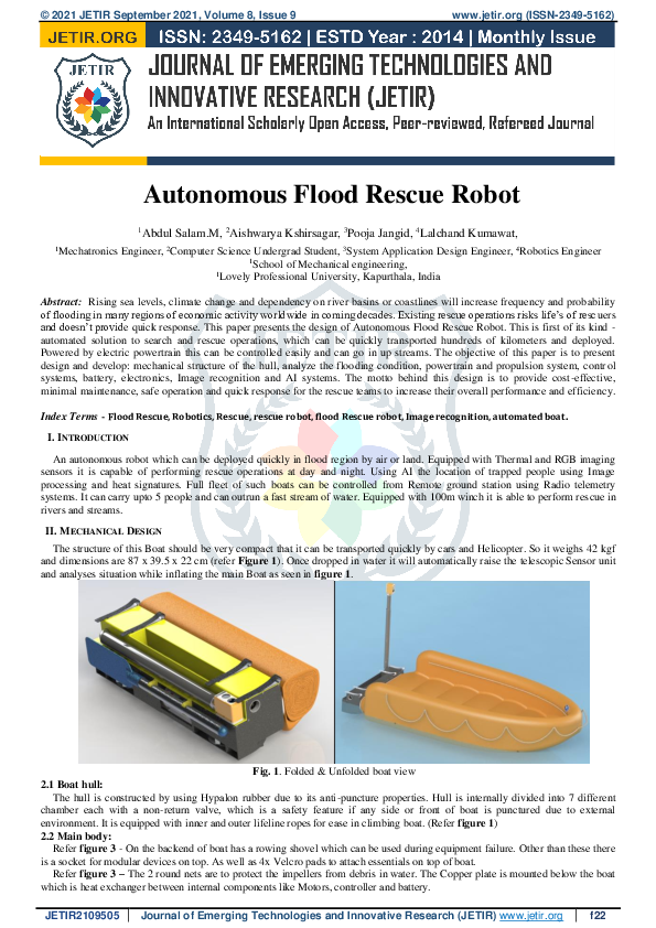 (PDF) Autonomous Flood Rescue Robot