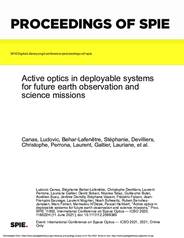 (PDF) Active optics in deployable systems for future earth observation ...