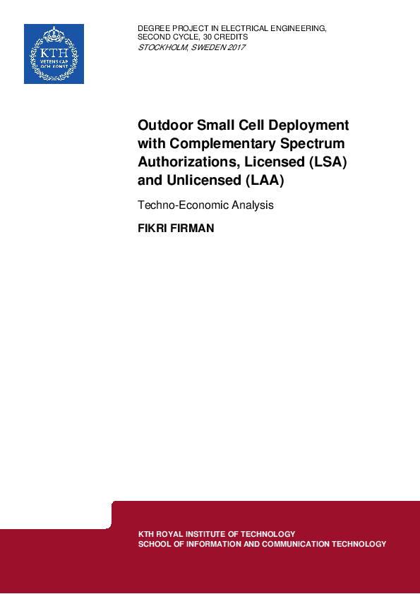(PDF) Outdoor Small Cell Deployment with Complementary Spectrum ...