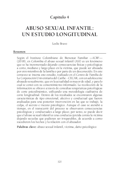 (PDF) Abuso Sexual Infantil: Un Estudio Longitudinal