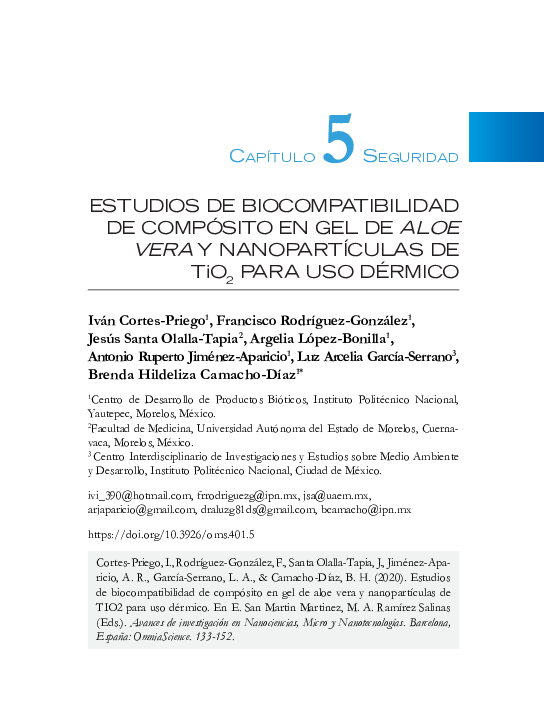 (PDF) Estudios de biocompatibilidad de compósito en gel de aloe vera y ...